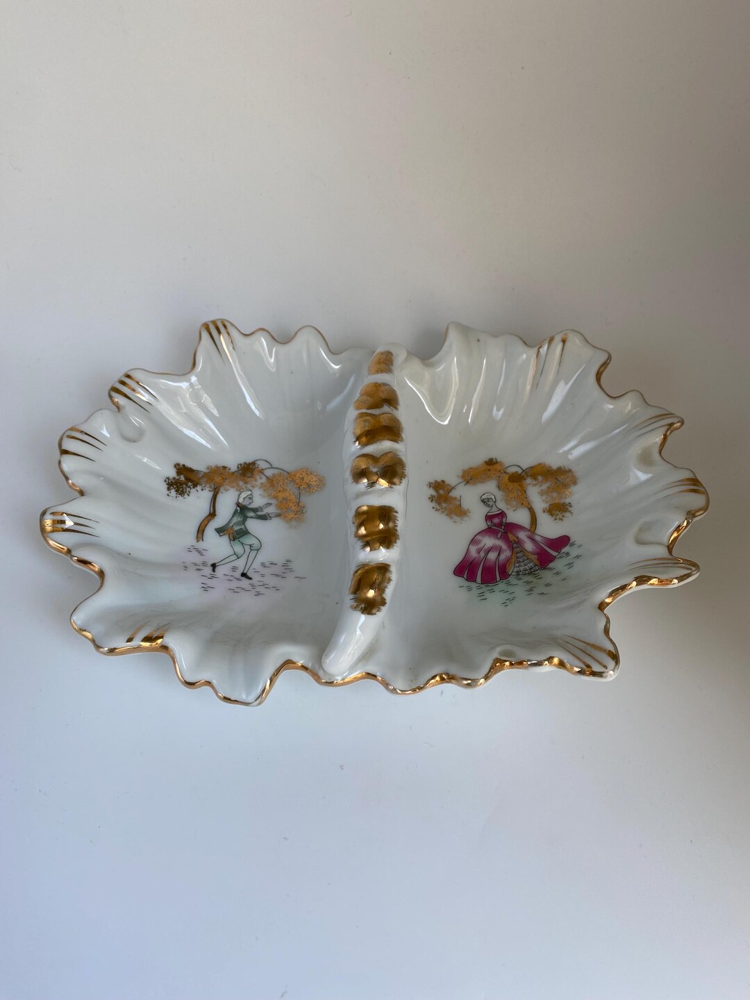 Vintage Ucagco Ceramics Hand Painted Divided Victorian Style Plate ...