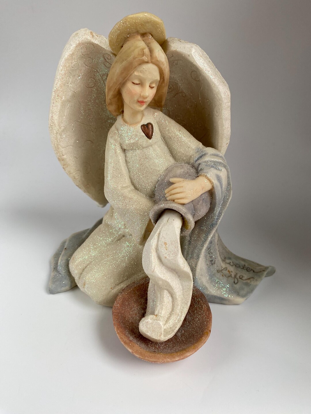 Enesco Foundations Angel Pouring Water Figurine by Karen Hahn, 2002, 6 ...