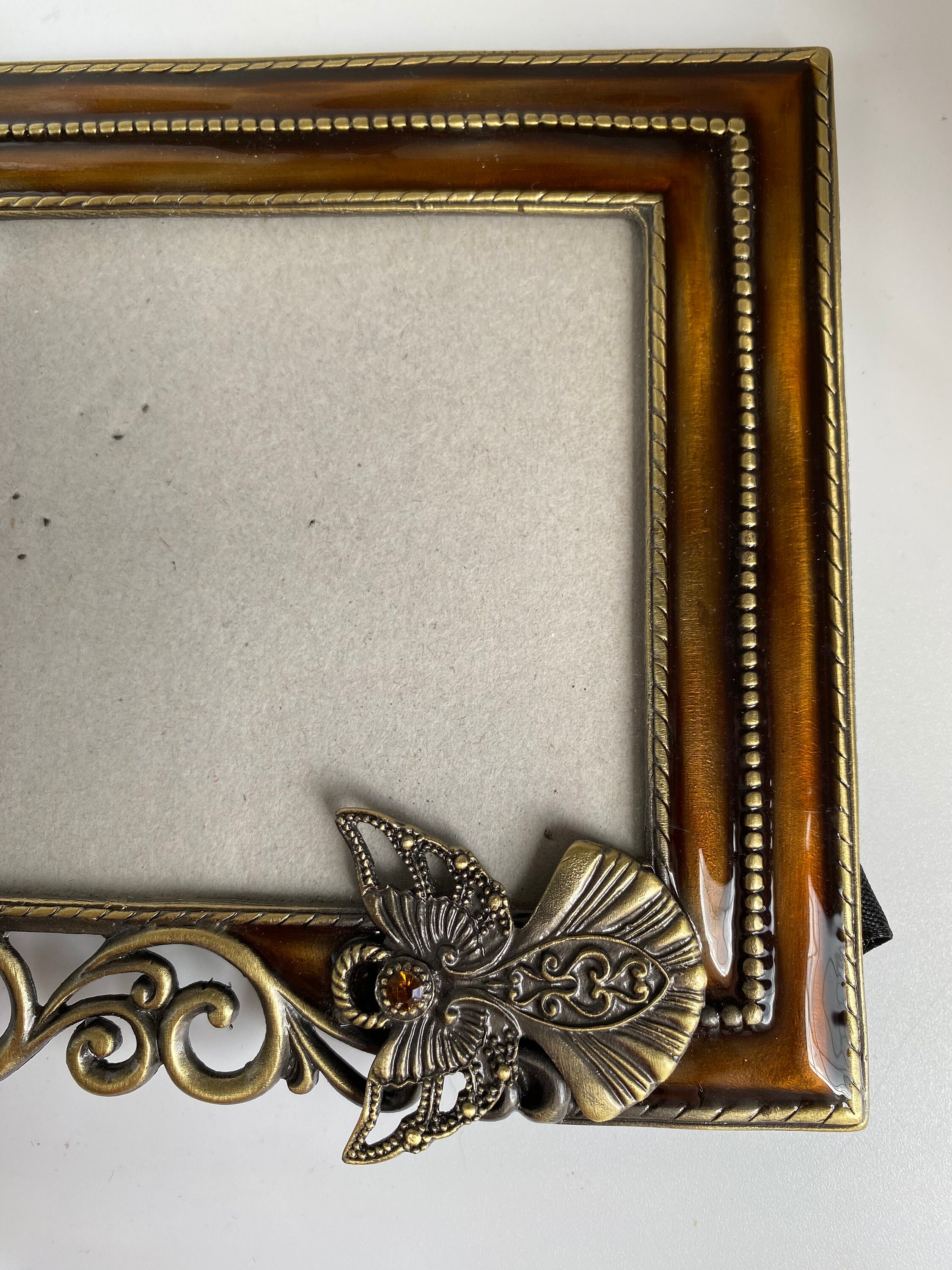 Vintage Brown and Gold Metal Ornate Angel Photo Frame for 3.5x5 Photos ...