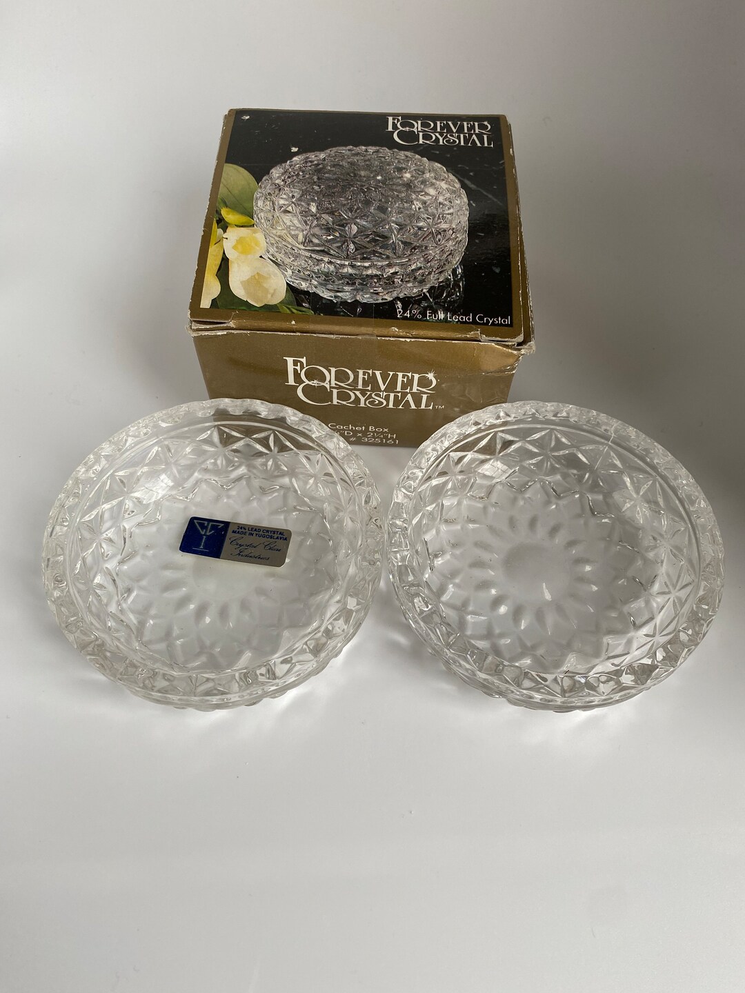 Vintage Forever Crystal Cachet Box / Trinket Box Home Decor, 3 3/4” X 2 ...