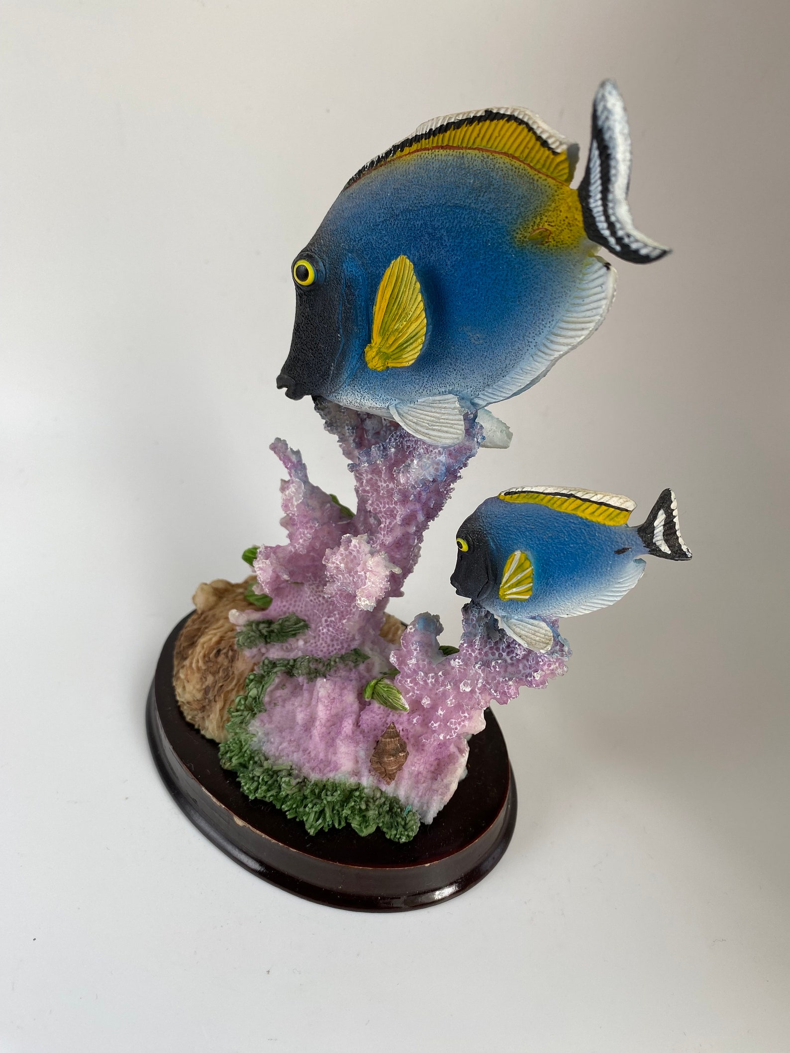 Hand Crafted / Painted Blue Tropical Fish Figurine Home Decor, 6.5 Tall ...