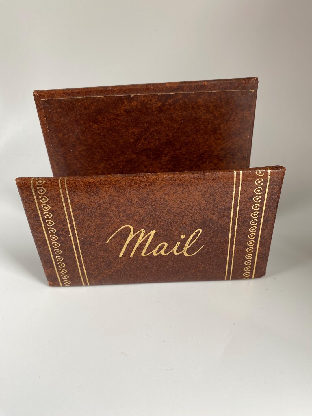 Mid-century MCM Brown Letter Holder, Mail Holder, Front 3”x Back 4 ...