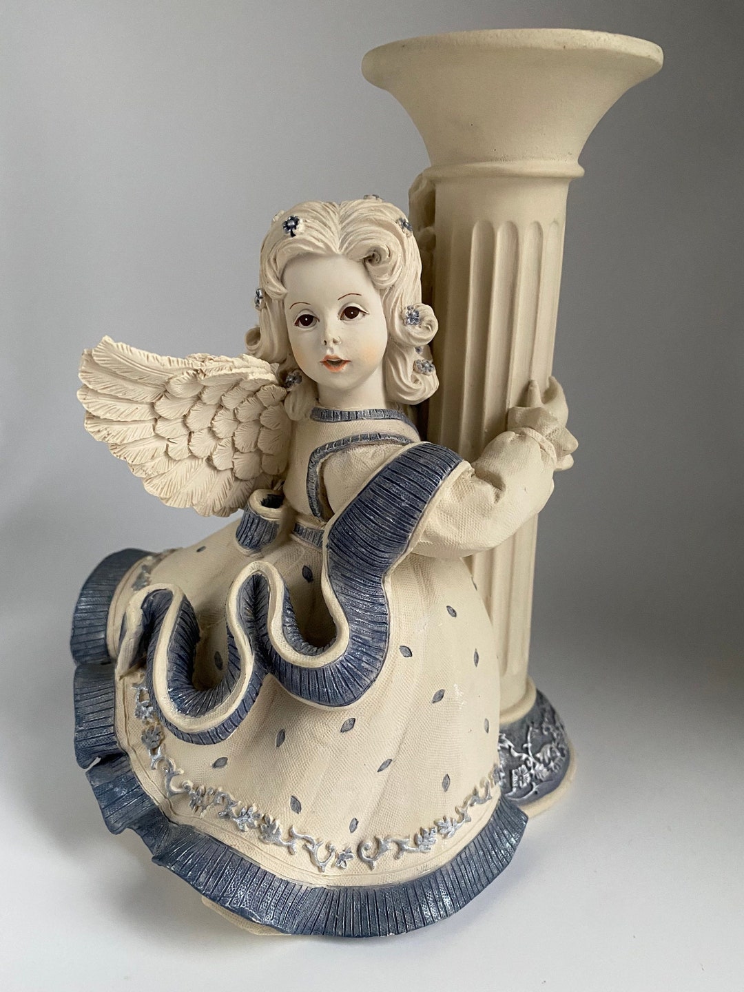 Sarah’s Angels Candle Stick Holder by Betty Singer, 6 3/4”, 2001, Angel ...
