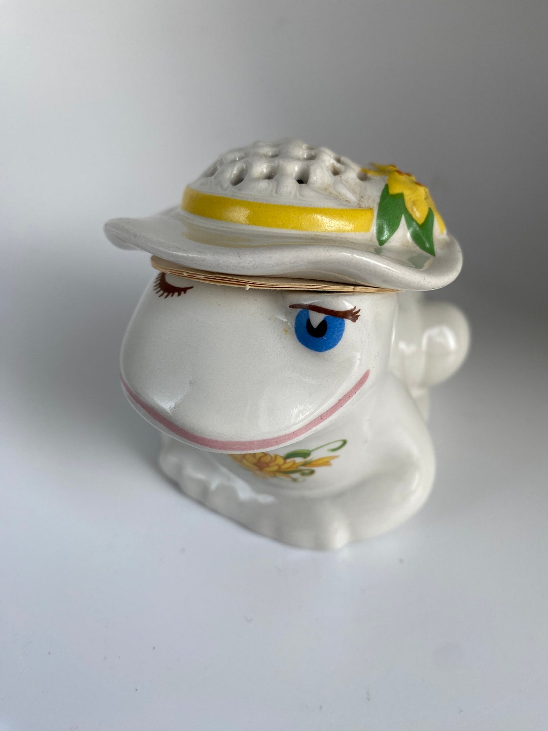 Vintage Avon Flirtatious Winking Frog Spring Time Ceramic Pomander ...
