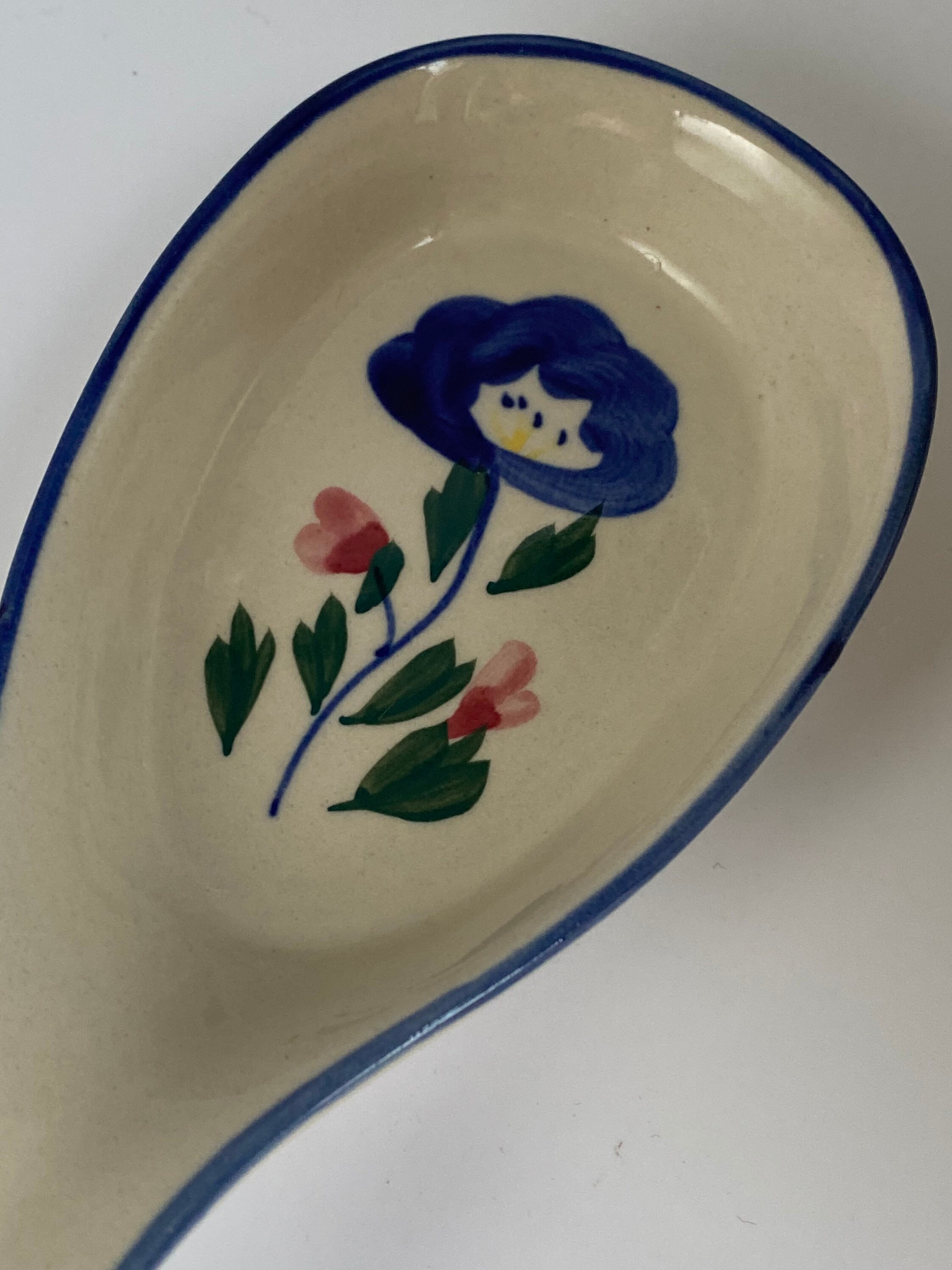 Vintage Designpac Ceramic Hand Painted Spoon Rest, Floral Spoon Rest, 8 ...