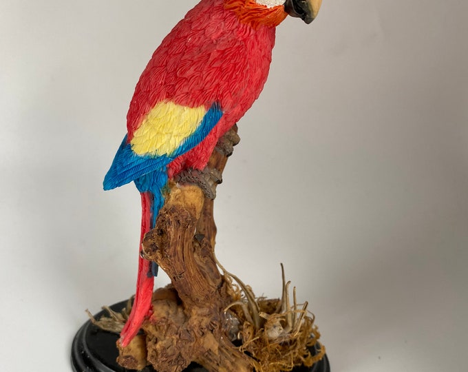 Red Macaw Parrot Sitting on A Tree Statue by Rainforest Flora Inc ...