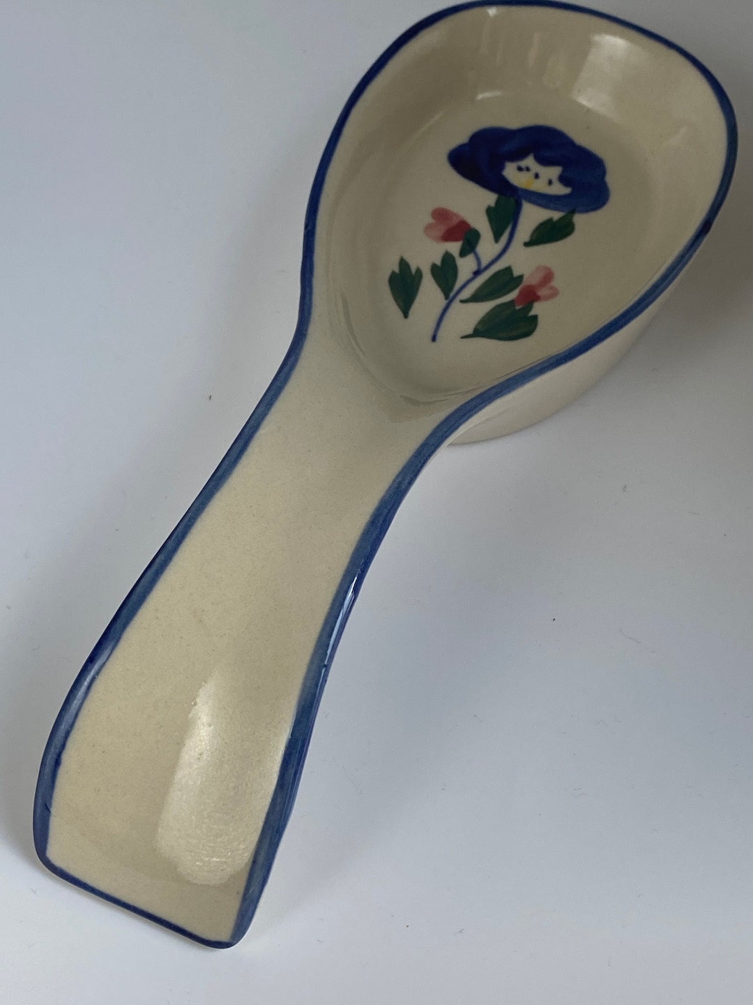 Vintage Designpac Ceramic Hand Painted Spoon Rest, Floral Spoon Rest, 8 ...