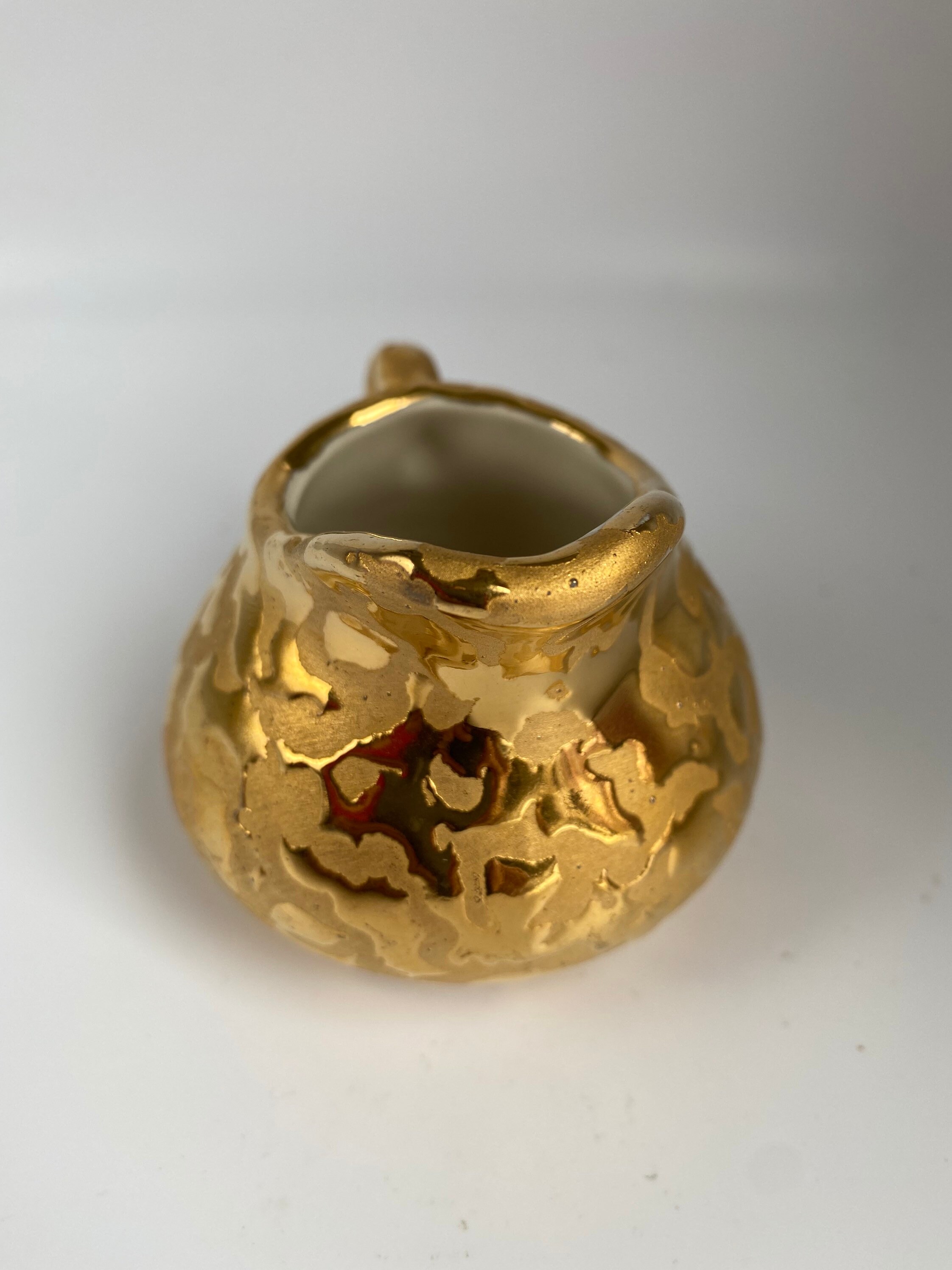Vintage Weeping Gold Creamer, Miniature Creamer, Mid Century Pottery - Etsy