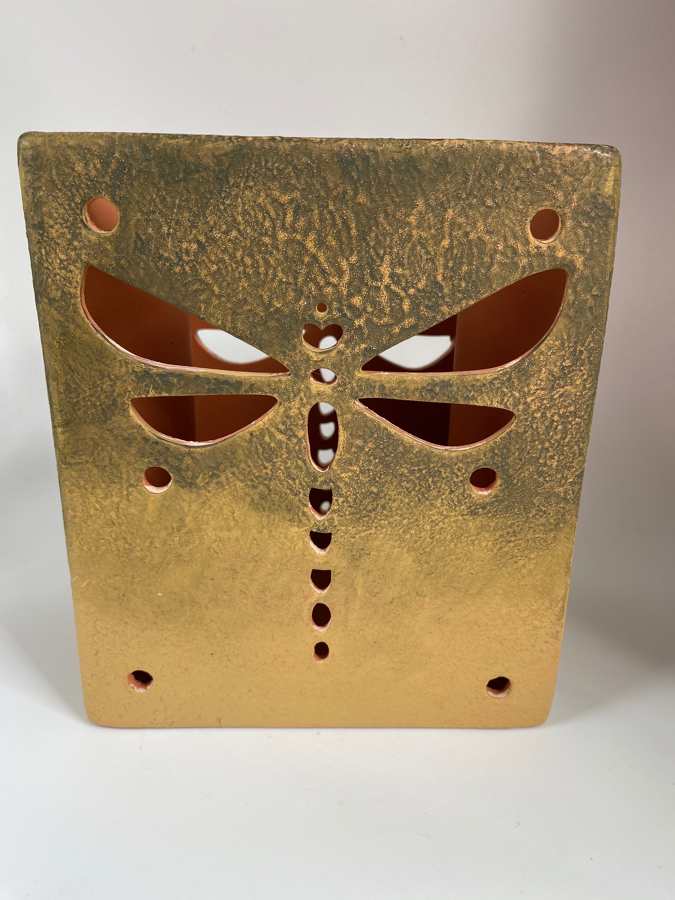 Yankee Cut Out Dragonfly Terracotta Candle Holder Votive Home Decor ...