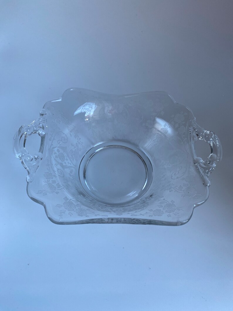 Vintage Cambridge Glass Diane Pattern Clear Bowl With Handles - Etsy