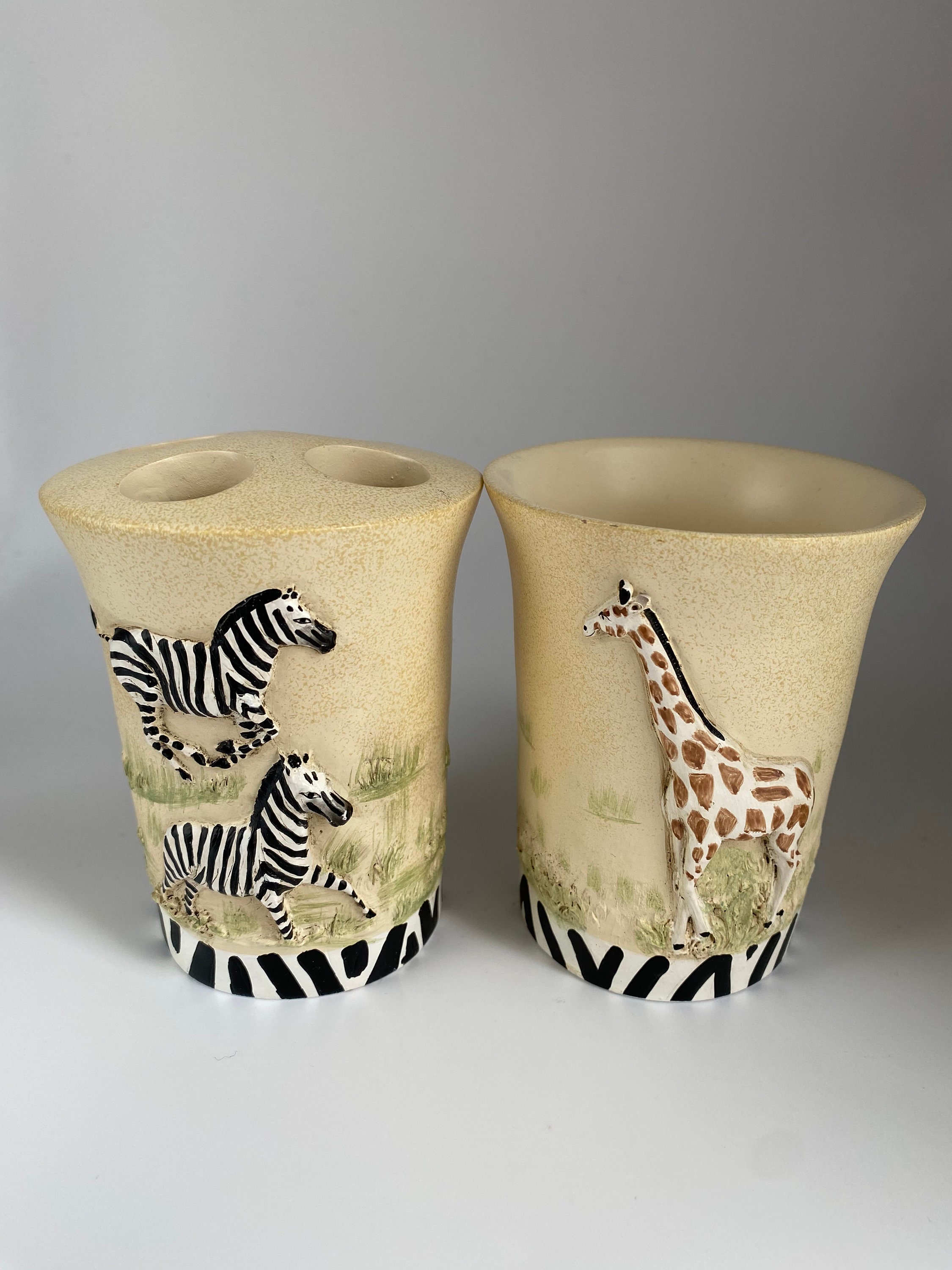 Vintage Disneys Animal Kingdom Toothbrush Holder and Tumbler Set, Bath ...