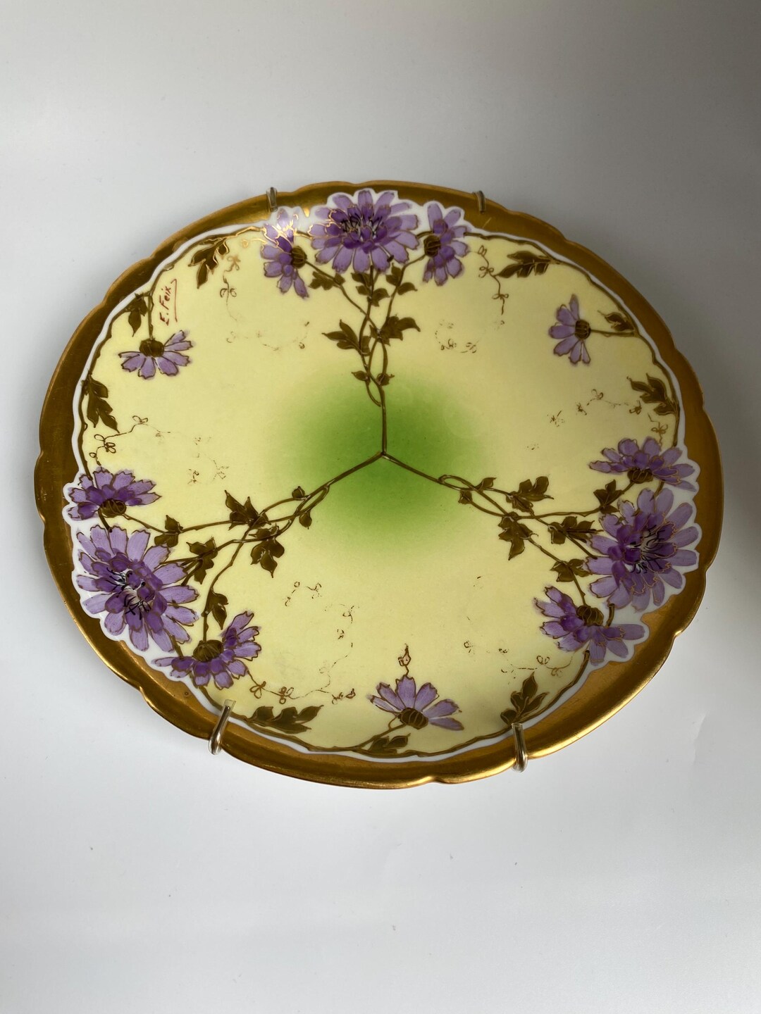 Antique Jean Pouyat Limoges Hand Crafted Stouffer Decorative Wall Plate ...