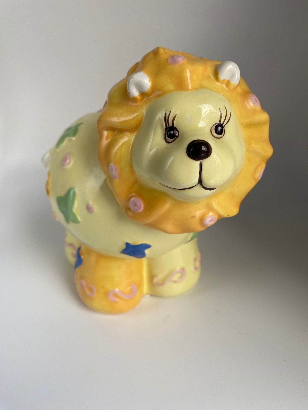 Vintage Very Cute Lion Piggy Bank, Lion Money Bank With Stopper ...