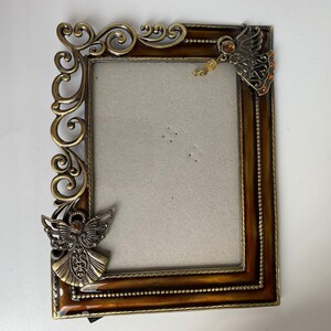 Vintage Brown and Gold Metal Ornate Angel Photo Frame for 3.5x5 Photos ...