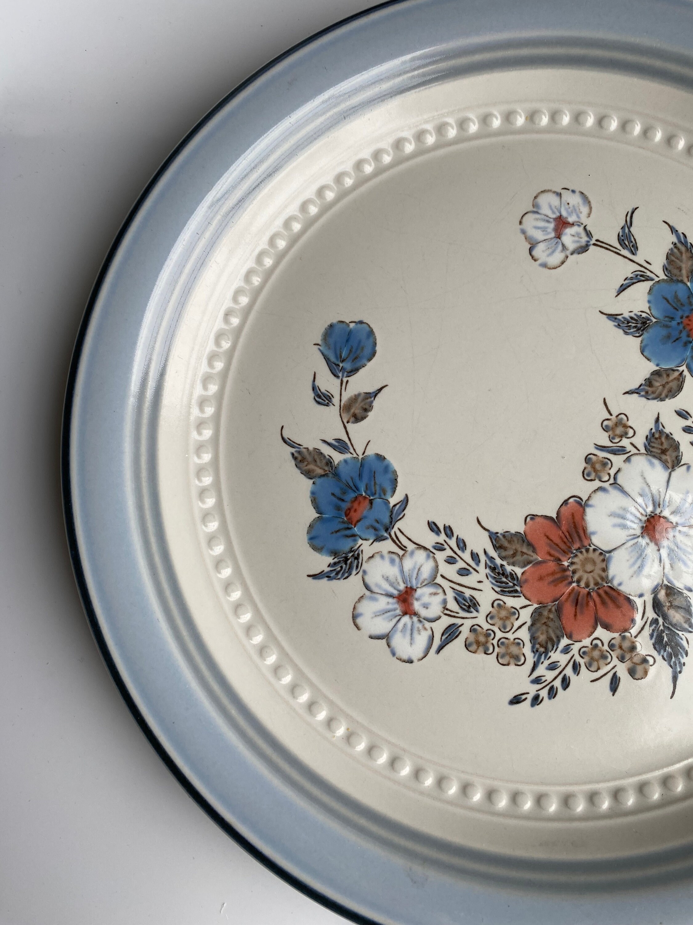 Vintage Johann Haviland Crowning Fashion Dinner Plate, Floral With Blue ...