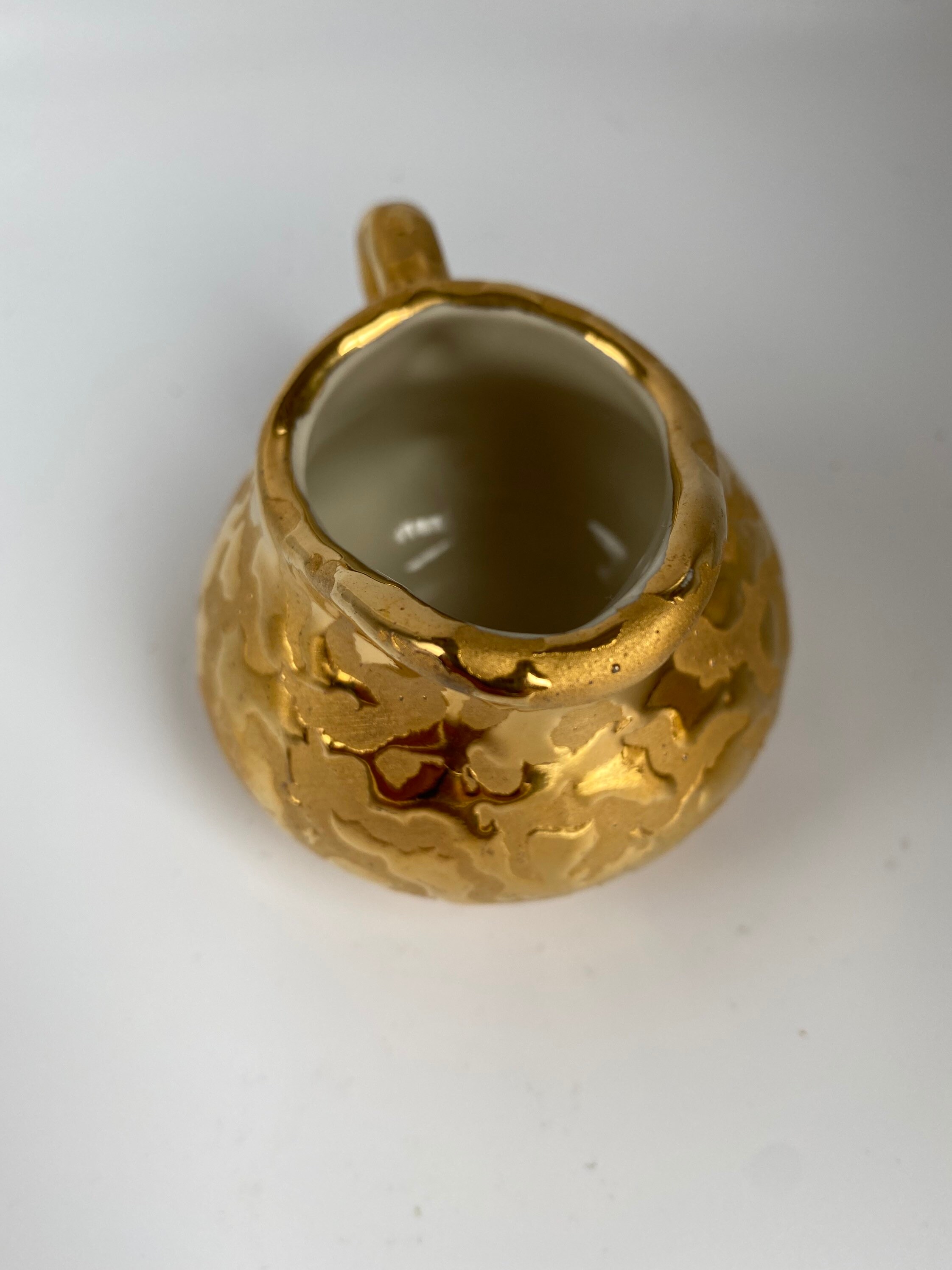 Vintage Weeping Gold Creamer, Miniature Creamer, Mid Century Pottery - Etsy