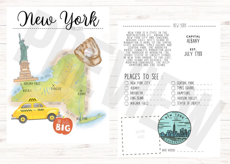 Printable USA States Bucket List With Maps and Checklist - US Letter ...