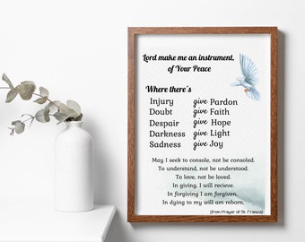 St Francis Prayer Catholic Art Prayer of St Francis Print - Etsy