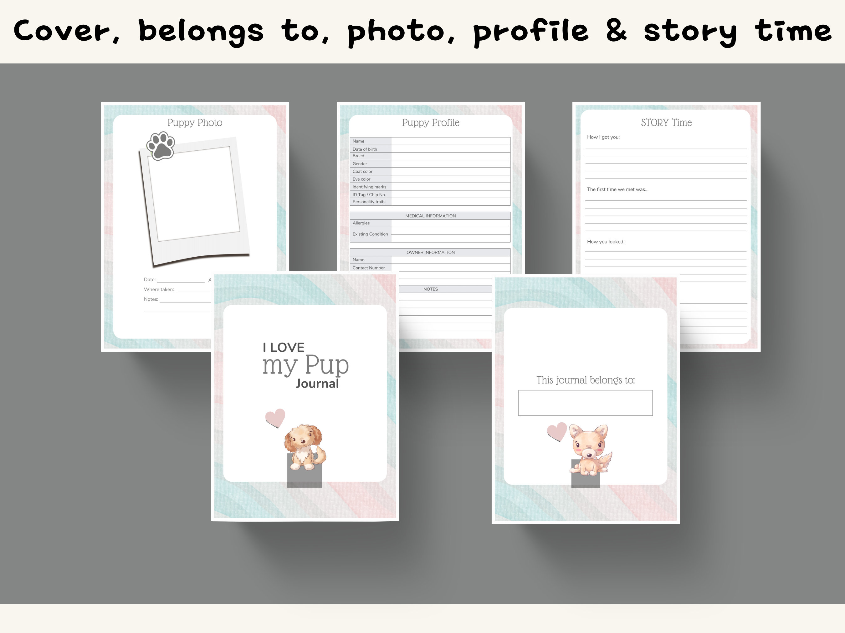 Boho Puppy Planner and Memory Book/i Love My Pup Printable - Etsy