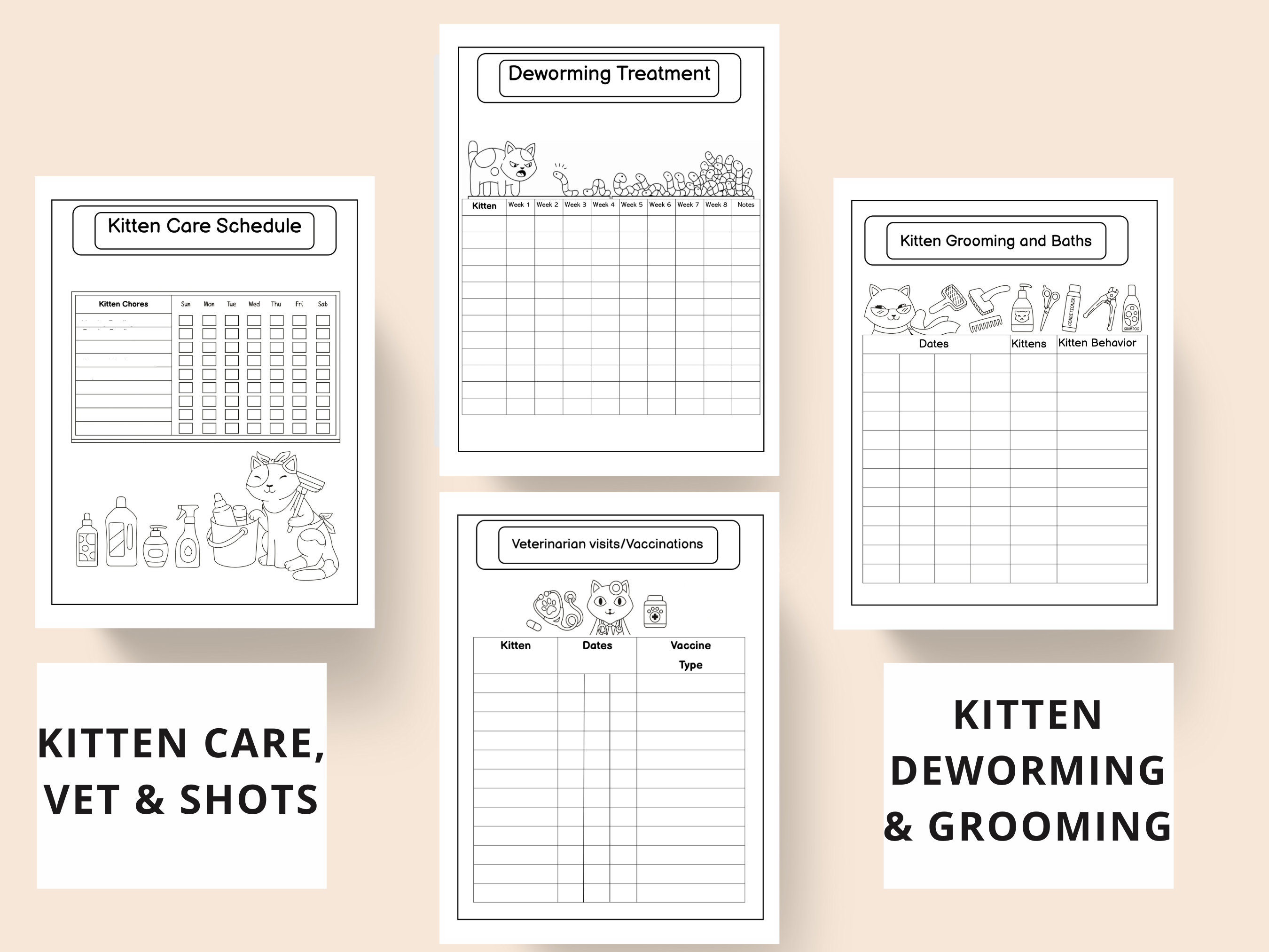Cat Breeder Forms for Cat Breeders/pdf/kitten Breeder Planner/litter ...