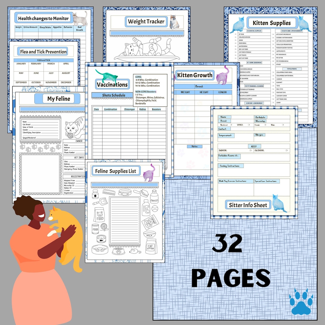 Kitten Care Planner for Foster Kittens/weight Tracker/vaccinations ...