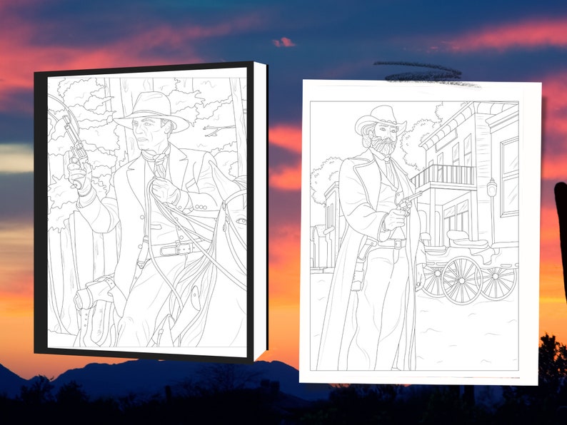 Cowboy Coloring Book/printable Coloring Pages/ Ranch, Rodeo Cowboy and ...