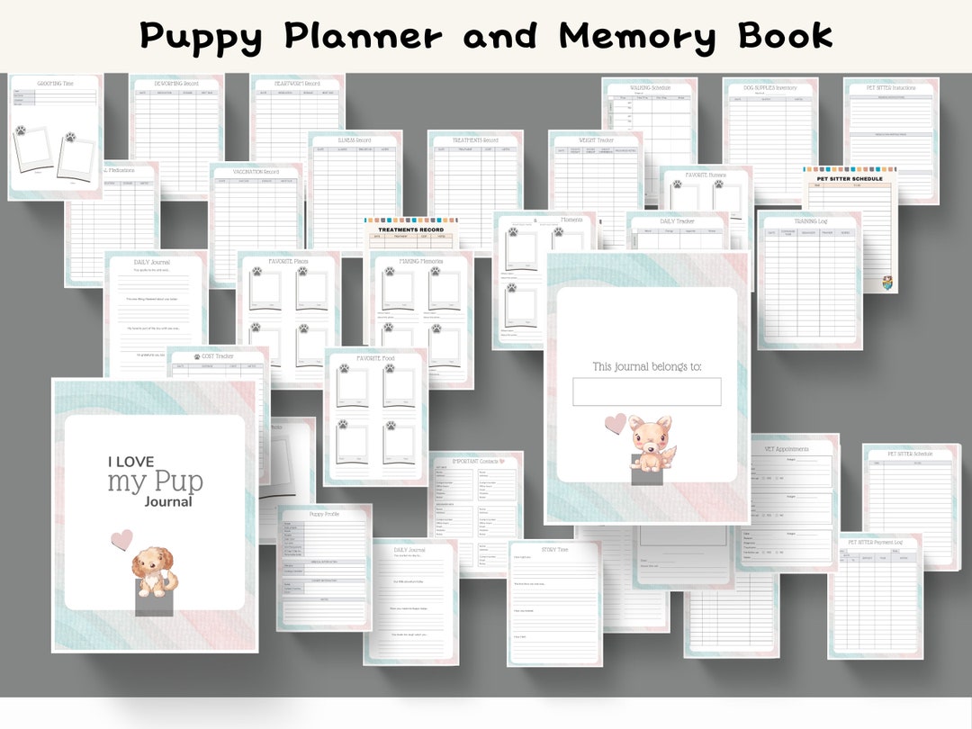 Boho Puppy Planner and Memory Book/i Love My Pup Printable /care Pages ...