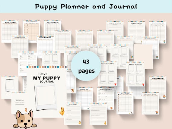 Minimalist Puppy Planner and Journal/i Love My Puppy Printable - Etsy