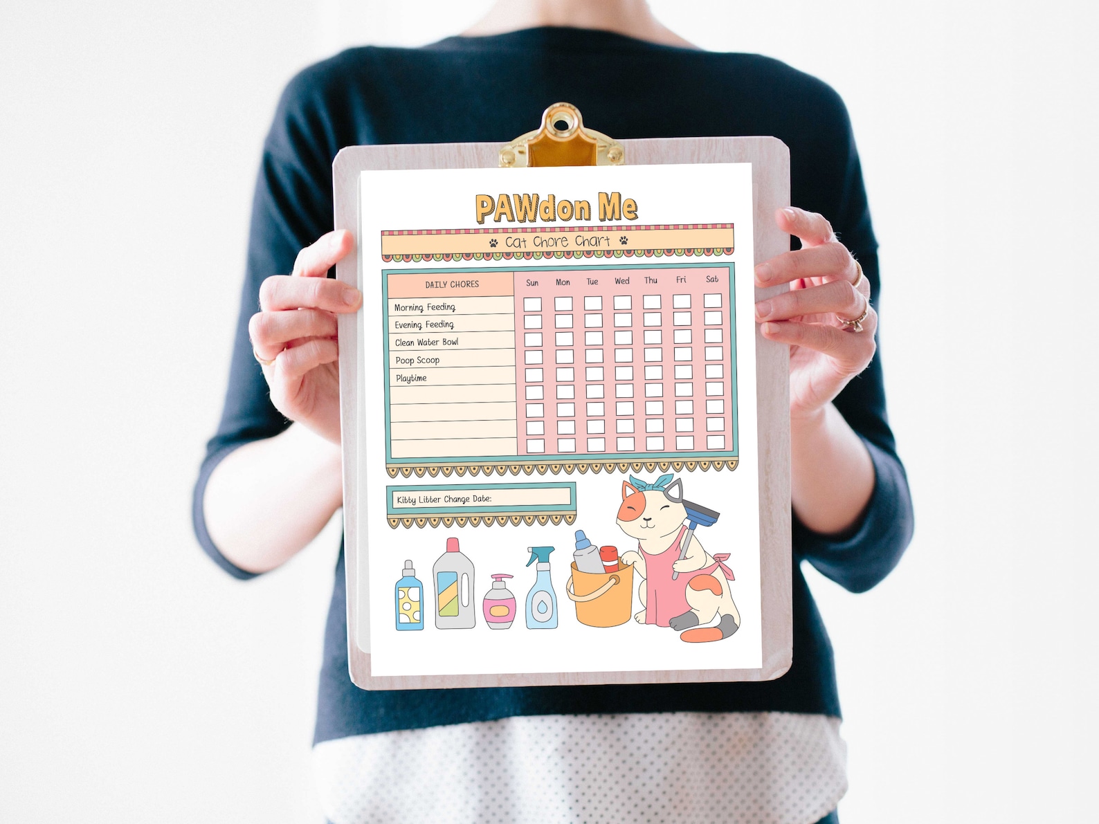 Kitten and Cat Care Chore Chart/ Printable Page/cat Care for Kids ...