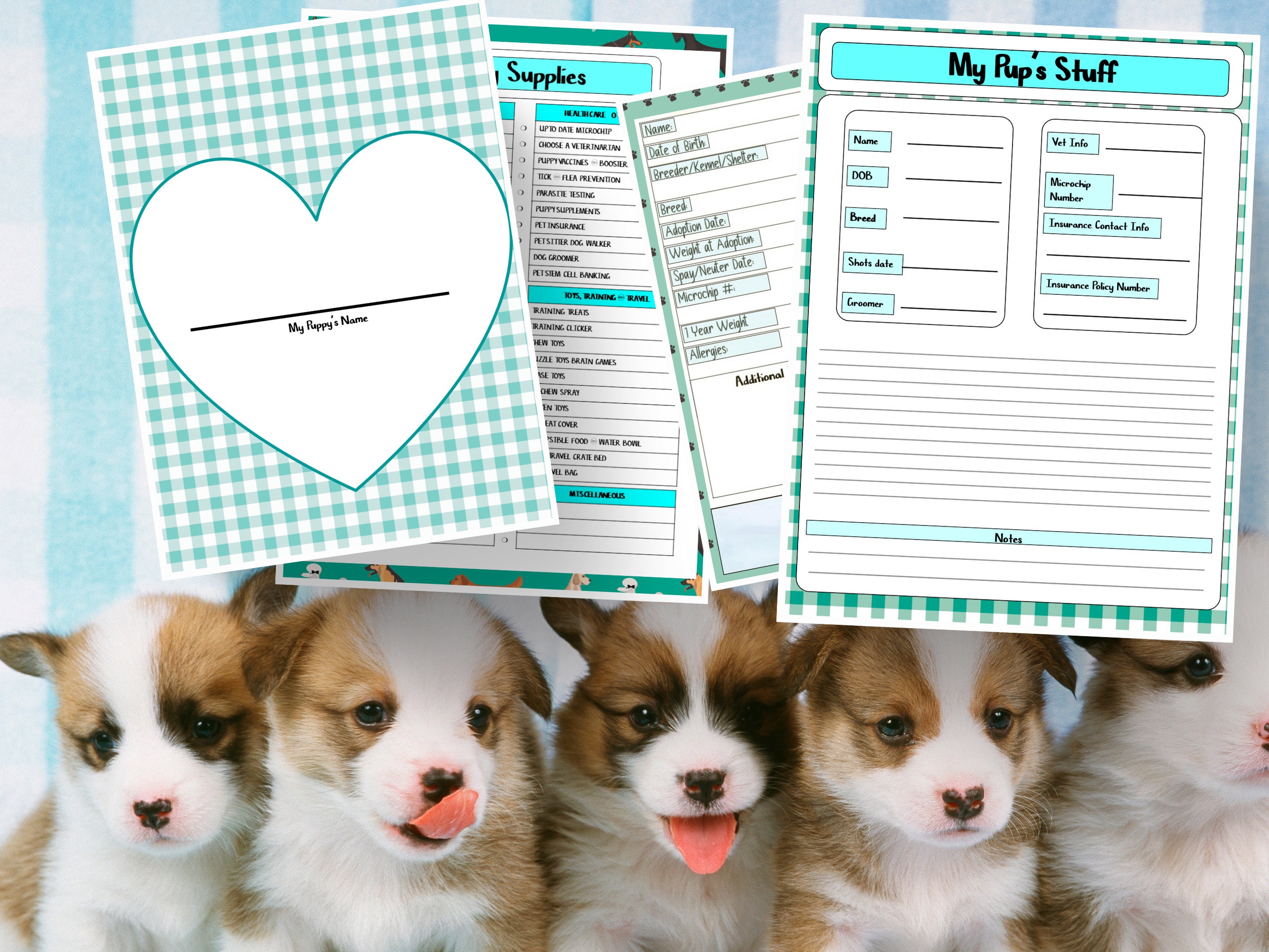 Puppy Planner/ Keep Track of Puppy Training, Shot Records, Potty ...