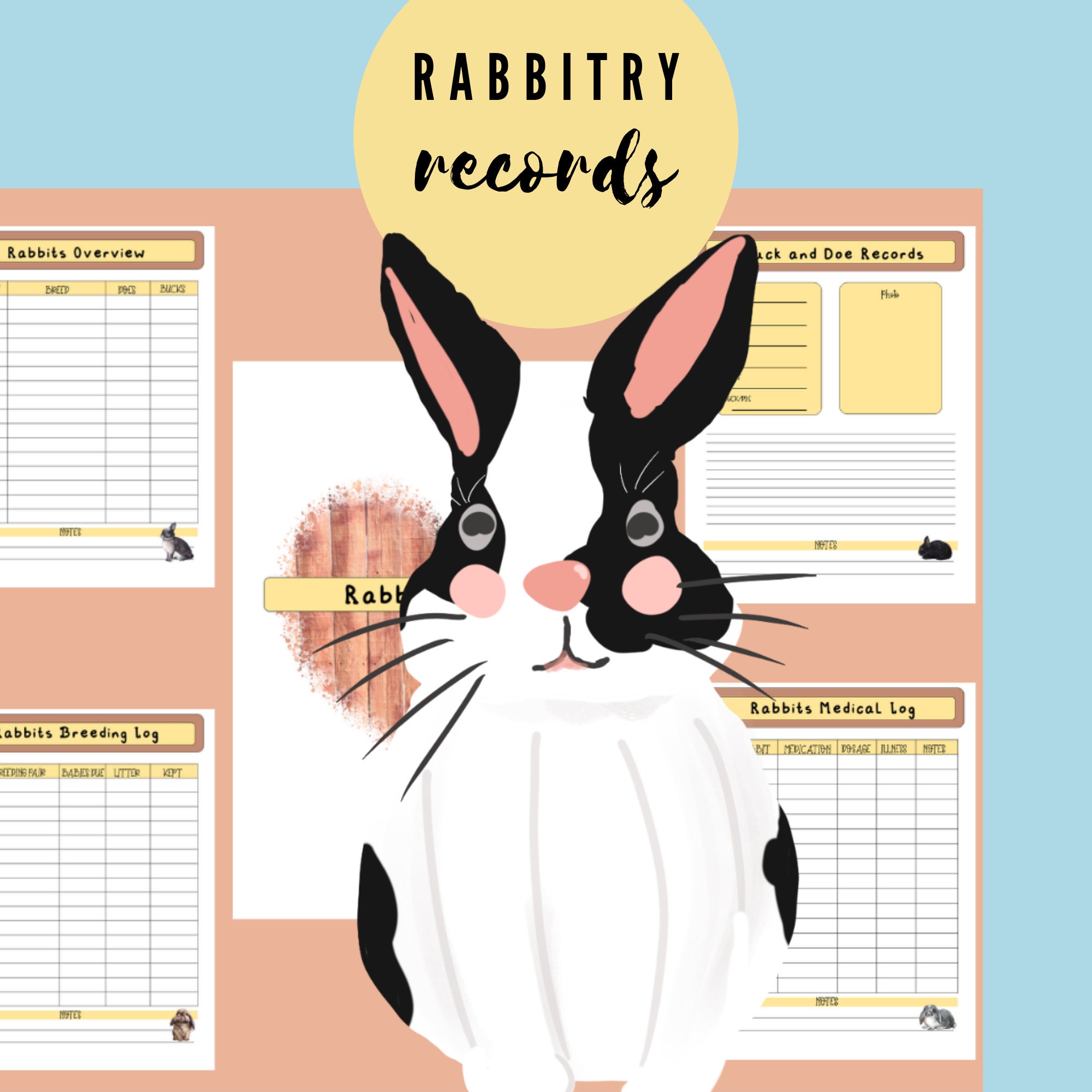 Rabbit Record Keeping PDF | Etsy