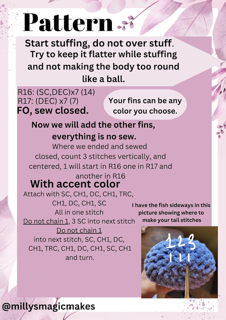 NO SEW Angel Fish Crochet Amigurumi Pattern Fish PDF Digital Download ...