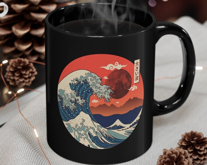 Ukiyoe Glass the Great Wave off Kanagawa by Hokusai Made in Japan ...