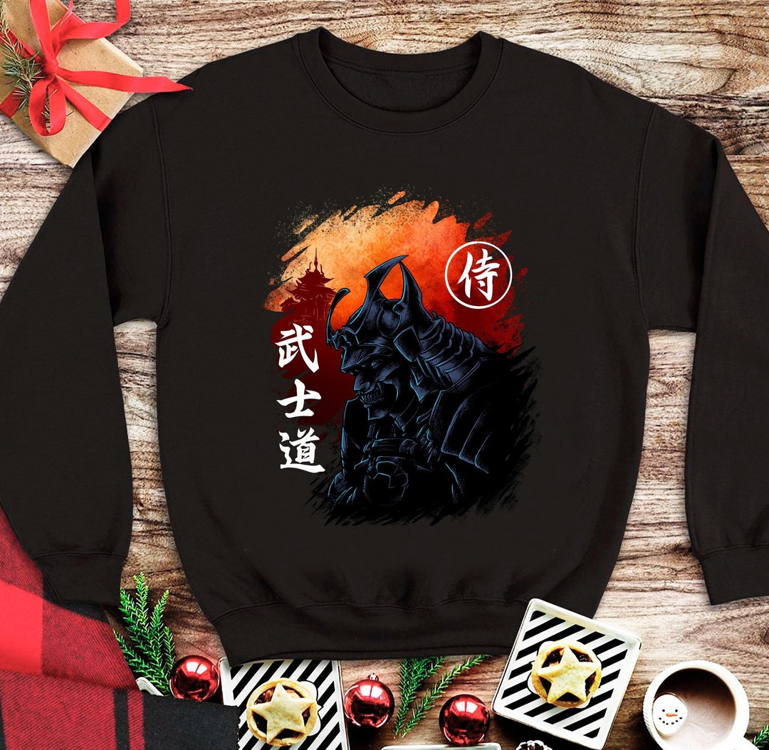 Samurai Sweatshirt, Bushido Japanese Warrior Sweater, Retro Ninja ...