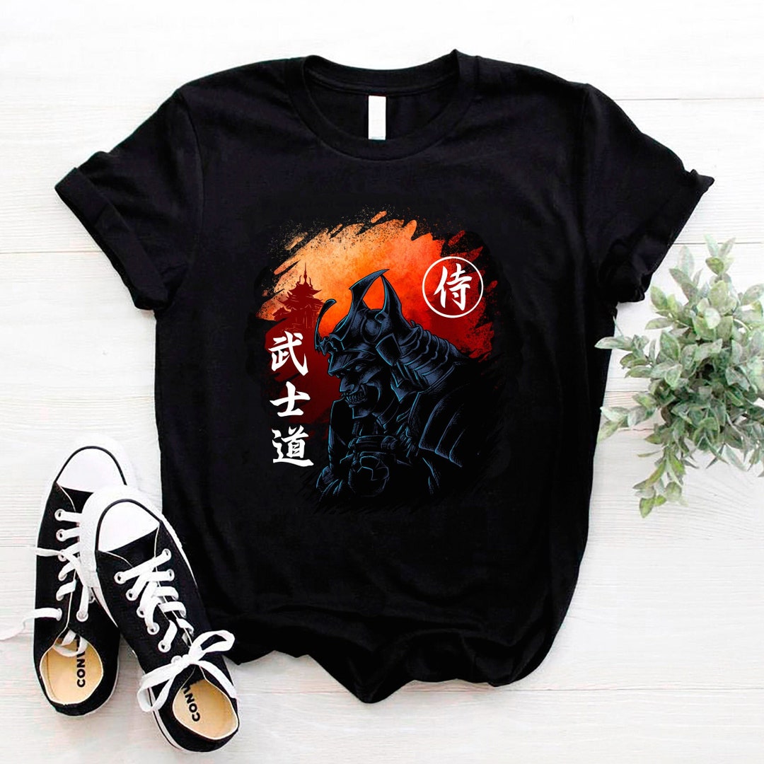 Samurai Shirt, Bushido Japanese Warrior Clothes, Retro Ninja Shirt ...