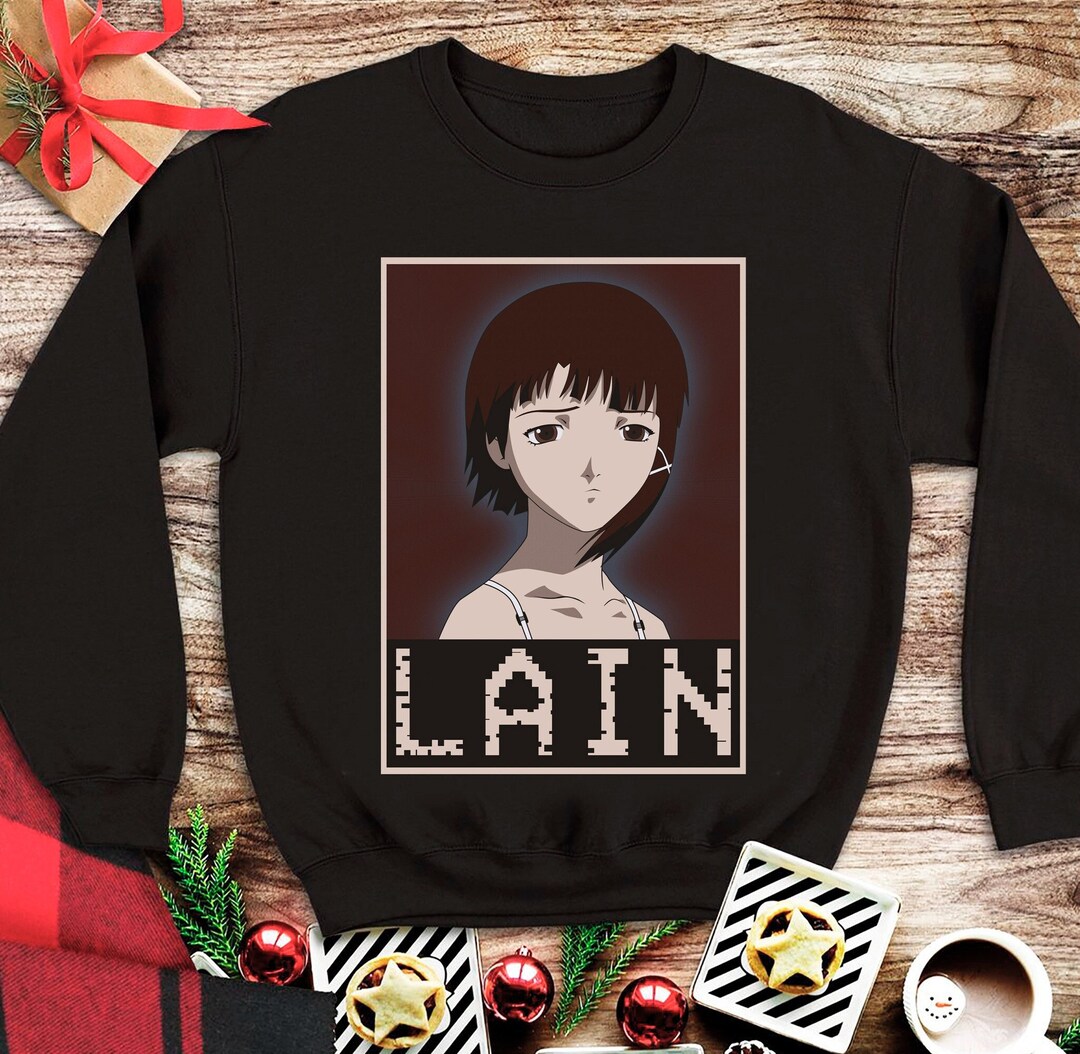 Serial Experiments Lain Sweatshirt, FLCL Anime Sweater, Lain Iwakura ...