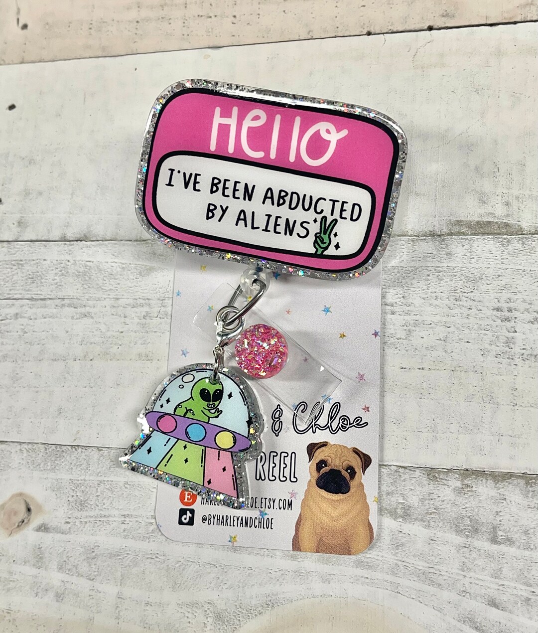 Alien Badge Reel, Alien Abduction Badge Reel, Retro Badge Reel, Funny ...