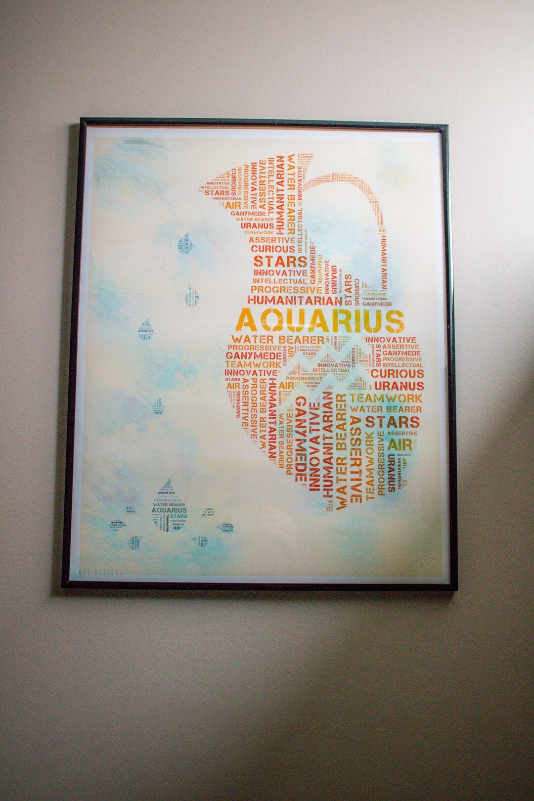Aquarius Wall Art Poster | Typography Print | Greek Mythology | Zodiac ...
