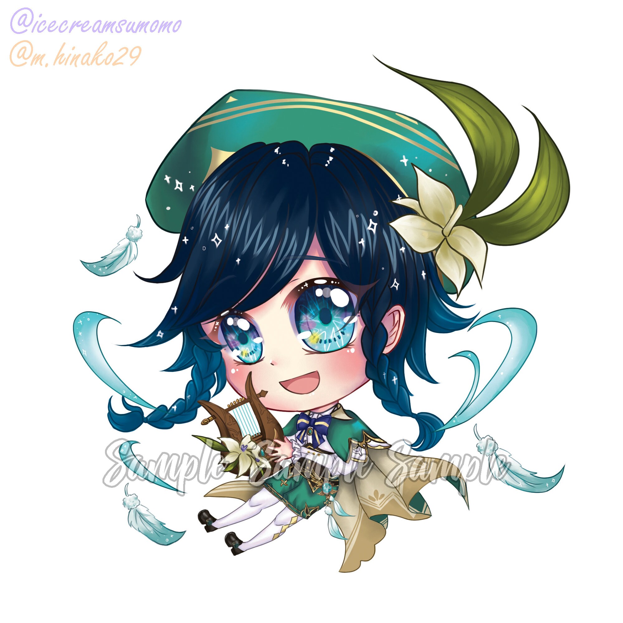 CUSTOM Cute Chibi Collab Digital Art Commission - Etsy