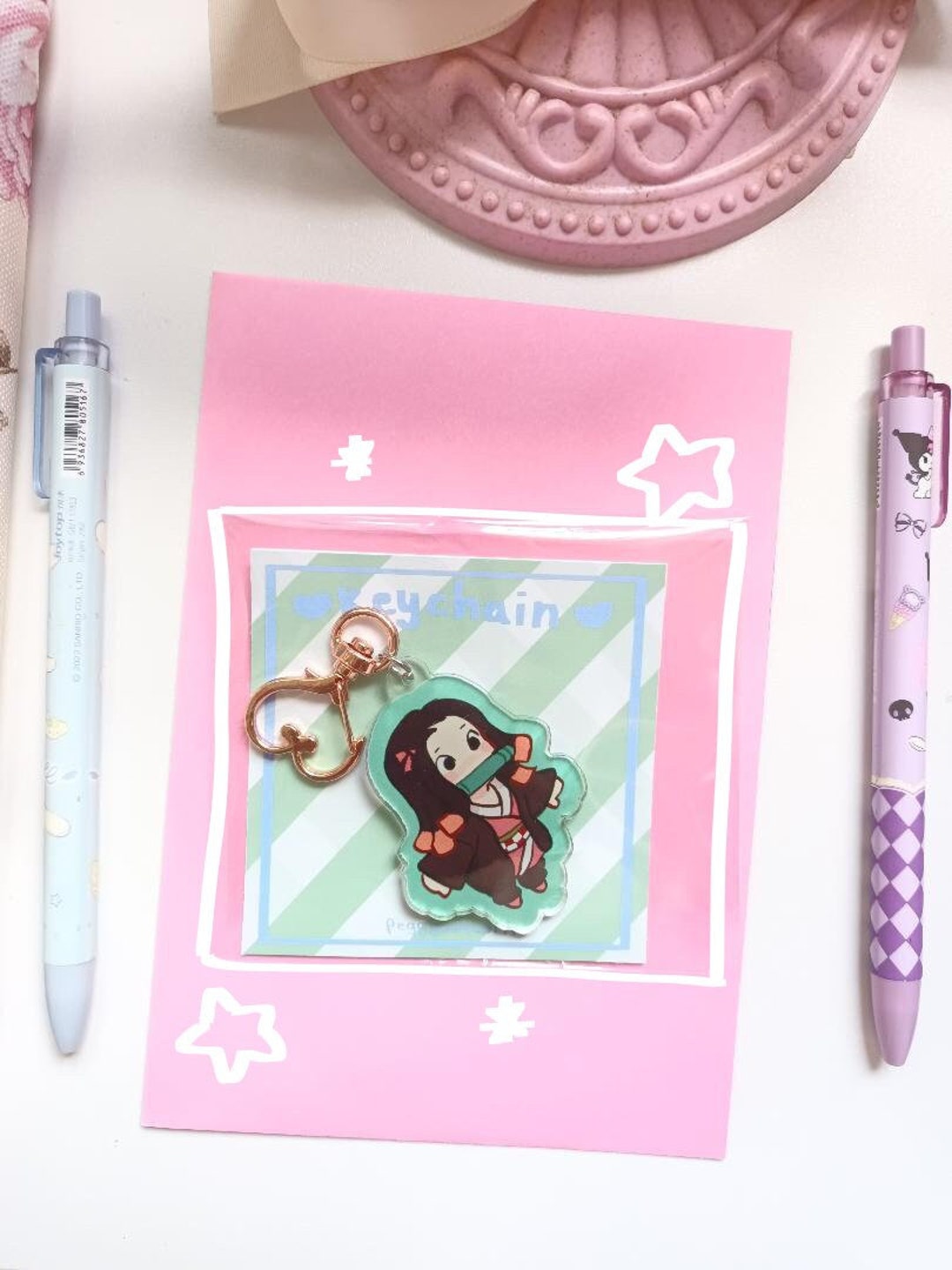 Cute Keychain Kawaii Anime Girl - Etsy