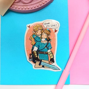 Cute Zelda BOTW Big Sticker - Pastel - Room Decor - Zelink - Etsy