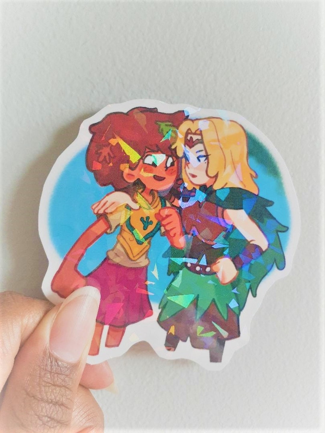 Anne and Sasha Cute Holographic Sticker (BIG) - Etsy