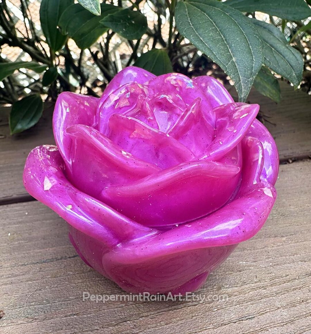 Pink Rose Flower Cottagecore Jar With Lid Container 4x4 Inches ...