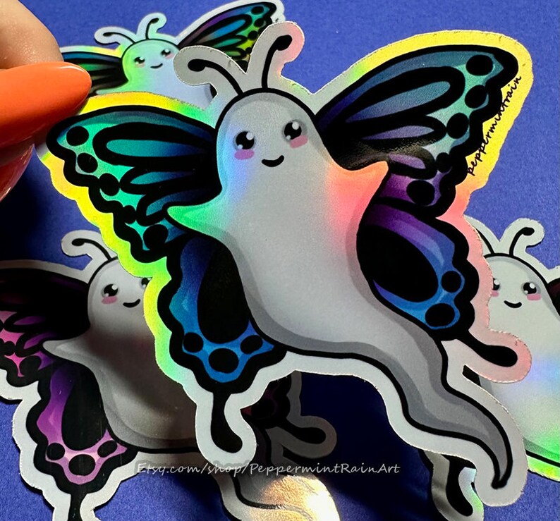 Ghost Butterfly Fairy Original Art 3 Inch Die Cut Vinyl Water Resistant ...