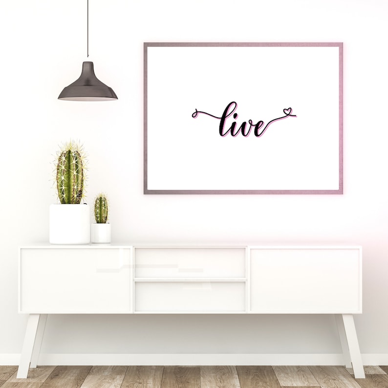 One Word Inspirational Printable | Simple Wall Art | Quote About Living ...