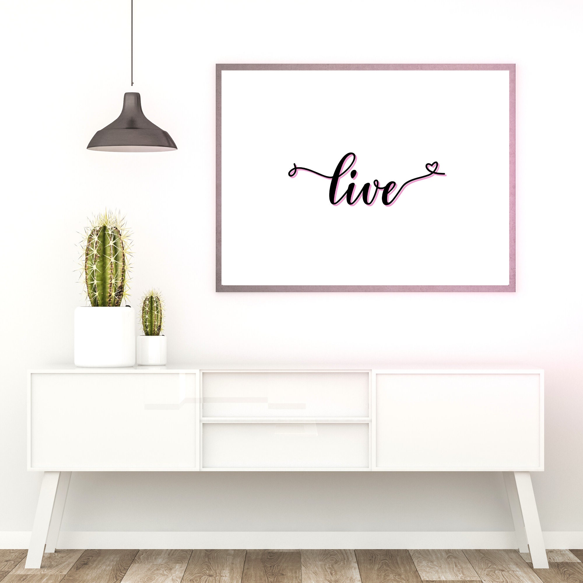 One Word Inspirational Printable | Simple Wall Art | Quote About Living ...