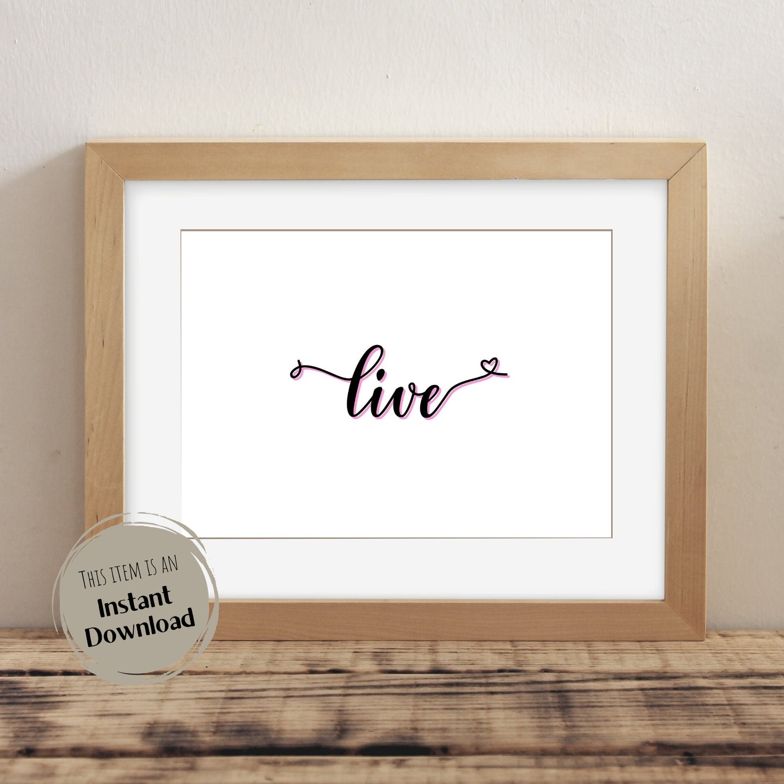 One Word Inspirational Printable | Simple Wall Art | Quote About Living ...
