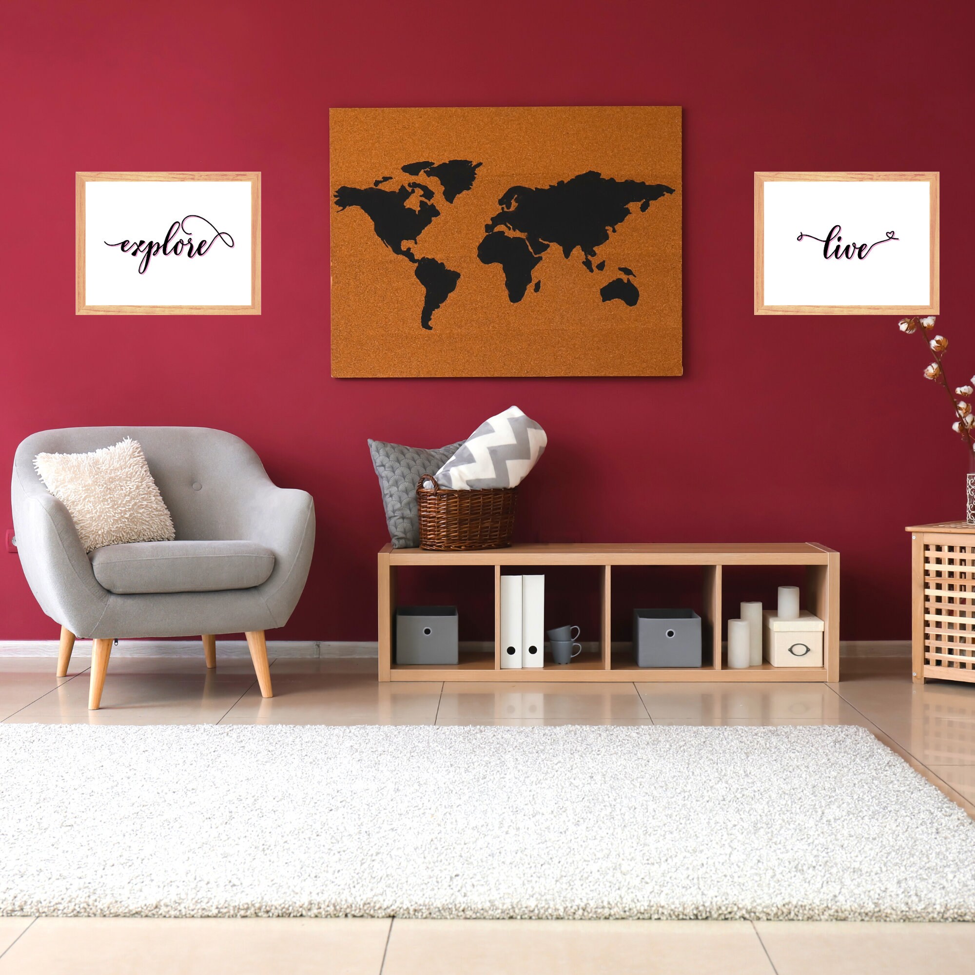 One Word Inspirational Printable | Simple Wall Art | Quote About Living ...