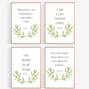 4 Pack Charlotte Mason Quote Homeschool Printable Typography Printable ...