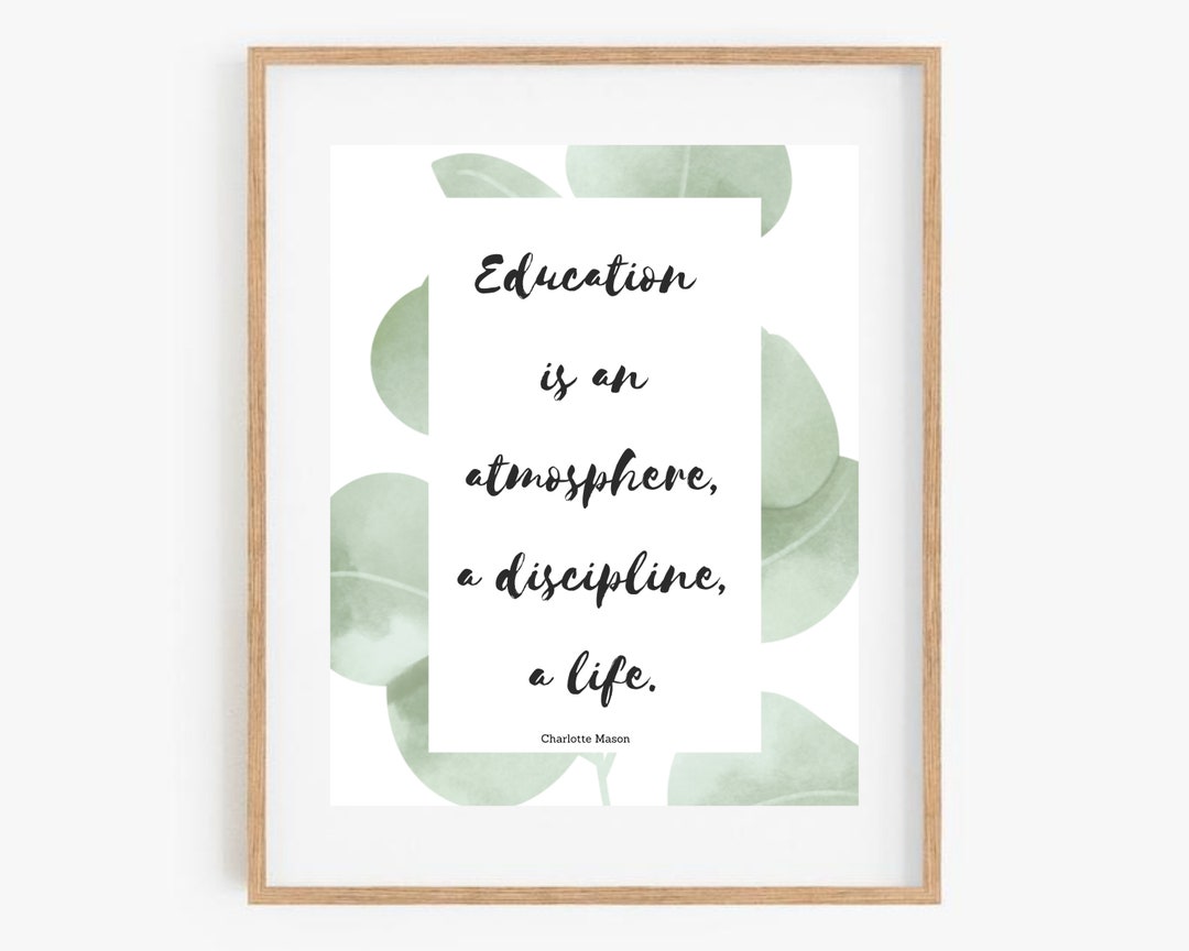 Charlotte Mason Education Quote Typography Printable Wall Art ...